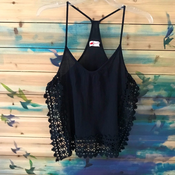 Poof! | Tops | Poof Great Black Top For Beachcoverup Embroidered Edges ...